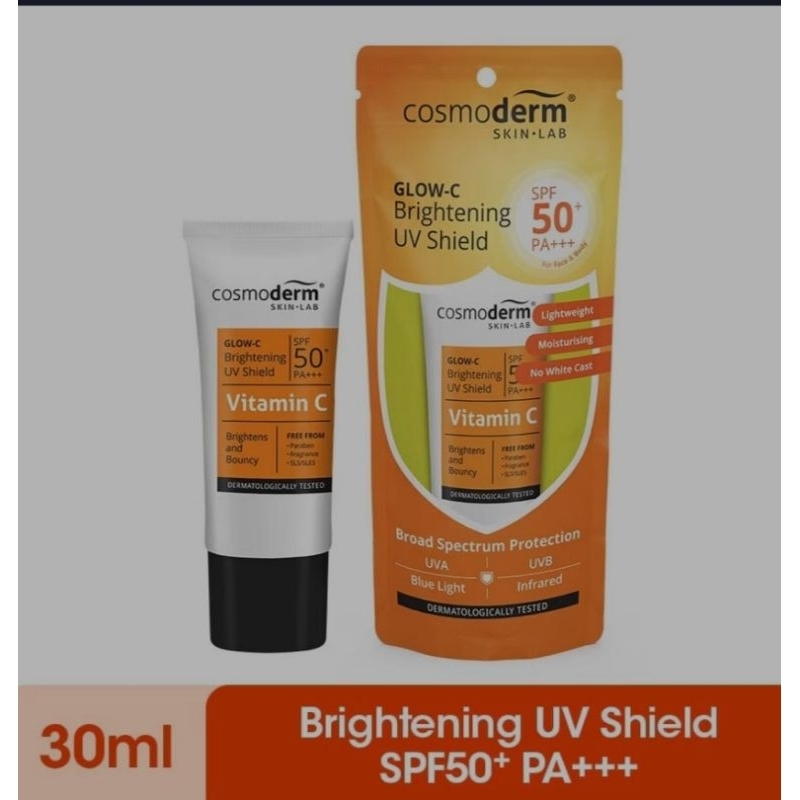 COSMODERM SKIN-LAB GLOW-C BRIGHTENING UV SHIELD 30ML | Shopee Singapore