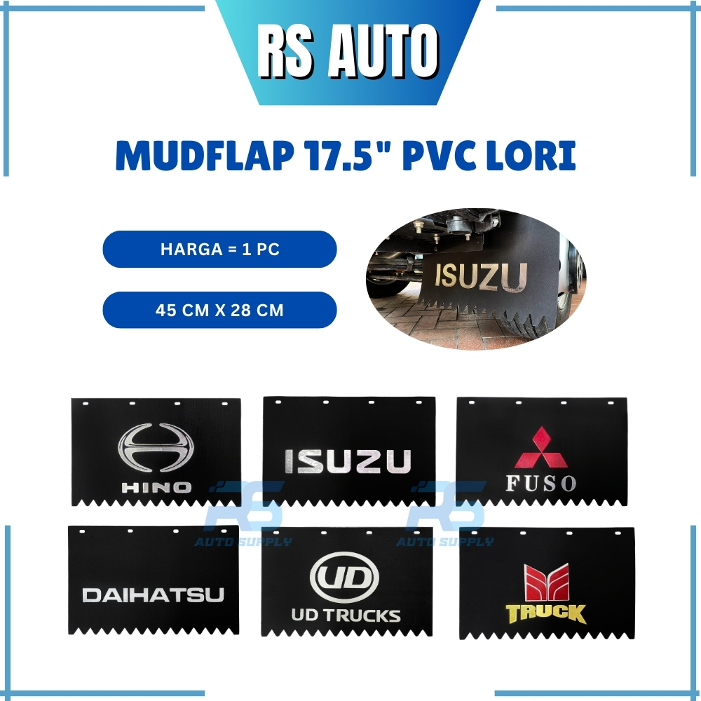 1pc x Lorry Mudflap 17.5" PVC Lori Tayar Getah Isuzu Daihatsu Hino Fuso ...