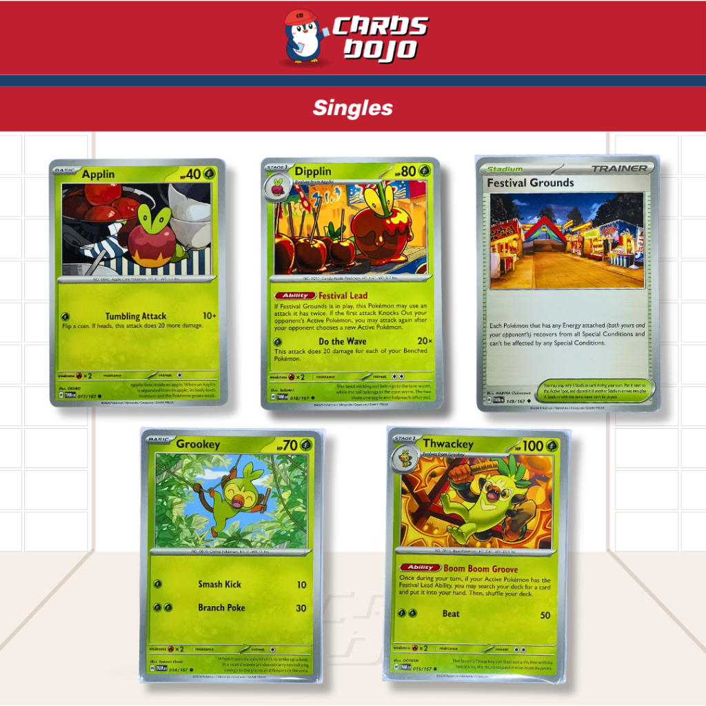 Grass Pokemon Playable Singles TCG English Version - Applin Dipplin ...