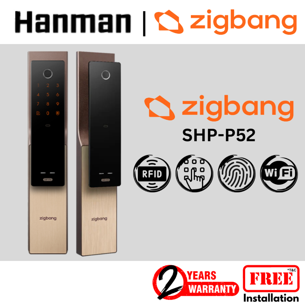 Zigbang SHP-P52 Push Pull Handle Digital Smart Door Lock | Shopee Singapore