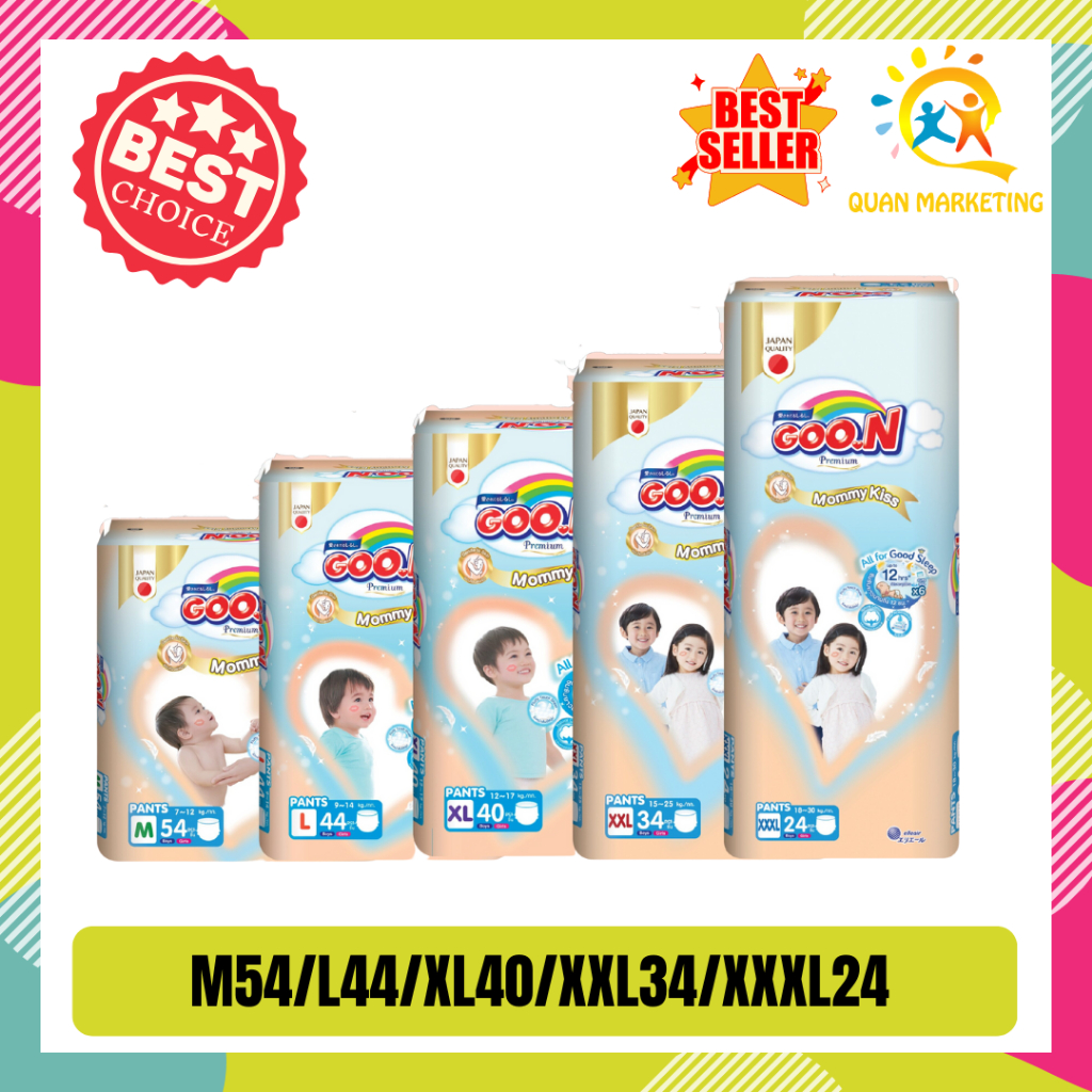 GOO.N GOON Diaper Pants Premium 1 Pack - M54/L44/XL40/XXL34/XXXL24 ...