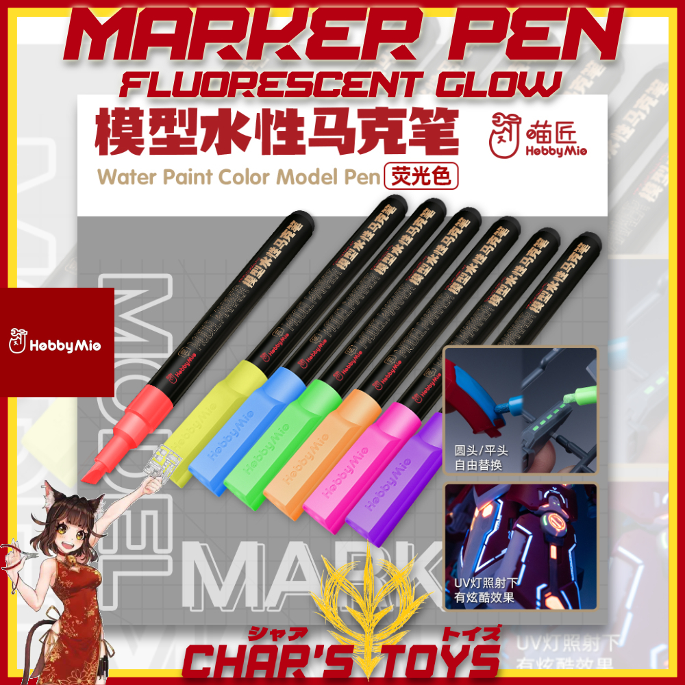 HOBBYMIO FLUORESCENT MARKER PEN GLOW MARKER SERIES FLUORECENT MARKER ...