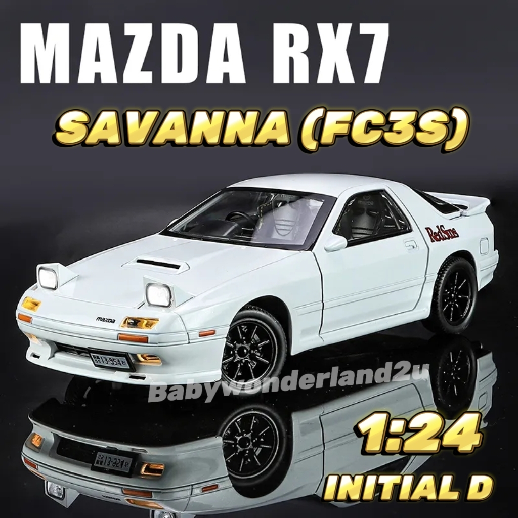 Die Cast 1:24 Scale Mazda RX7 FC3S Initial D Diecast Vehicle Models ...