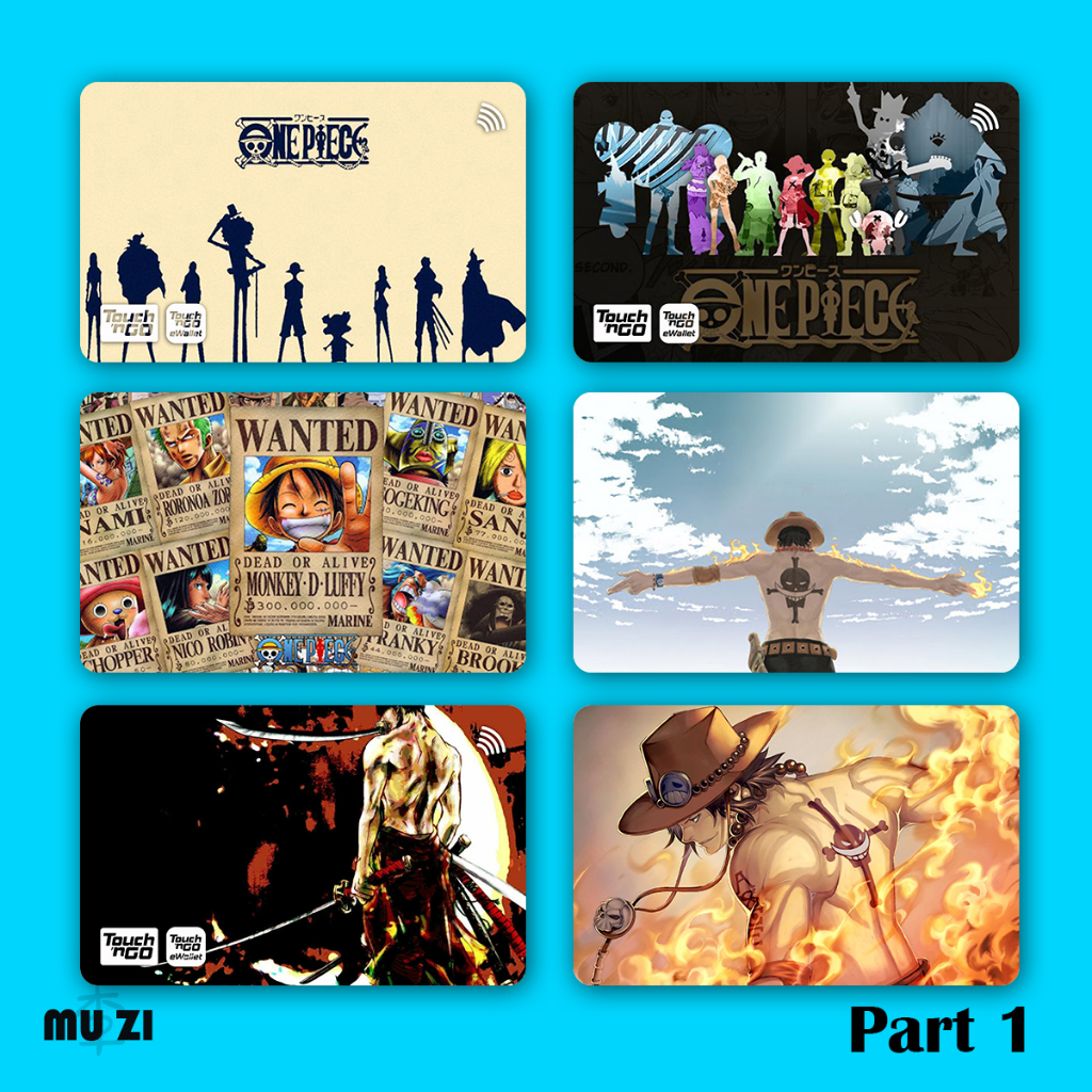 One Piece TnG Card STICKER NFC STICKER (PART 1) Waterproof Thick Hard ...