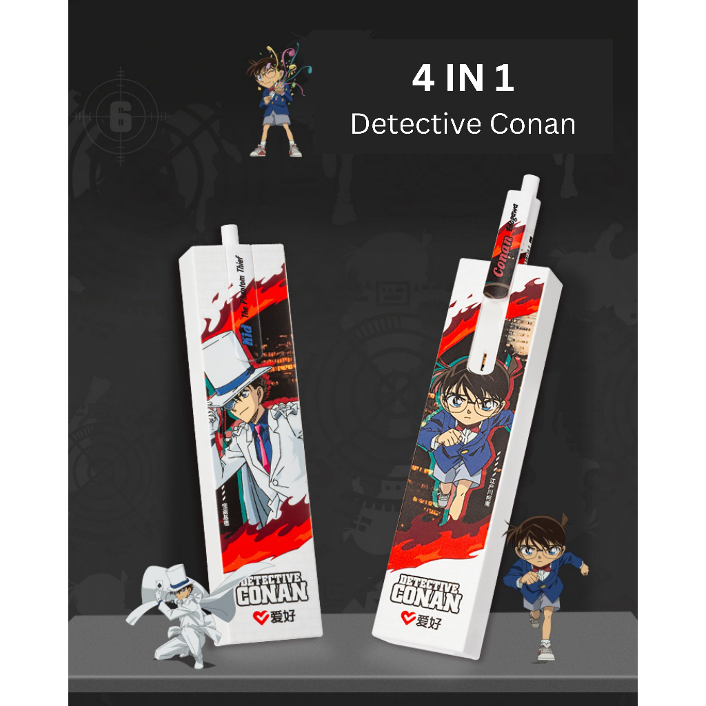 0.5mm 4 in 1 Black Pen Conan theme | Shopee Singapore