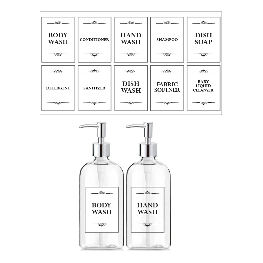CFS599 Minimalist Label Soap Dish Washer Shampoo Bathroom Bottle ...