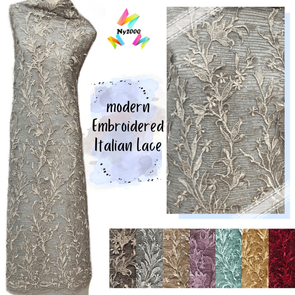 Modern Exclusive 3D Floral Embroidered Italian Lace Fabric / Wedding ...