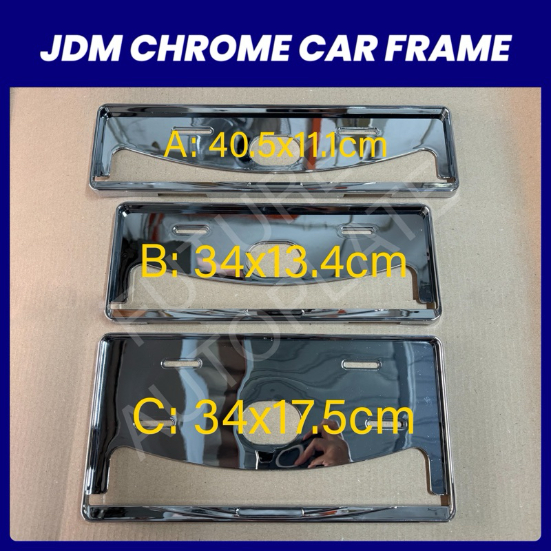 Jdm CHROME CAR FRAME/ COVER/ CASING FRAME NO PLATE Train JDM CLOM FRAME ...