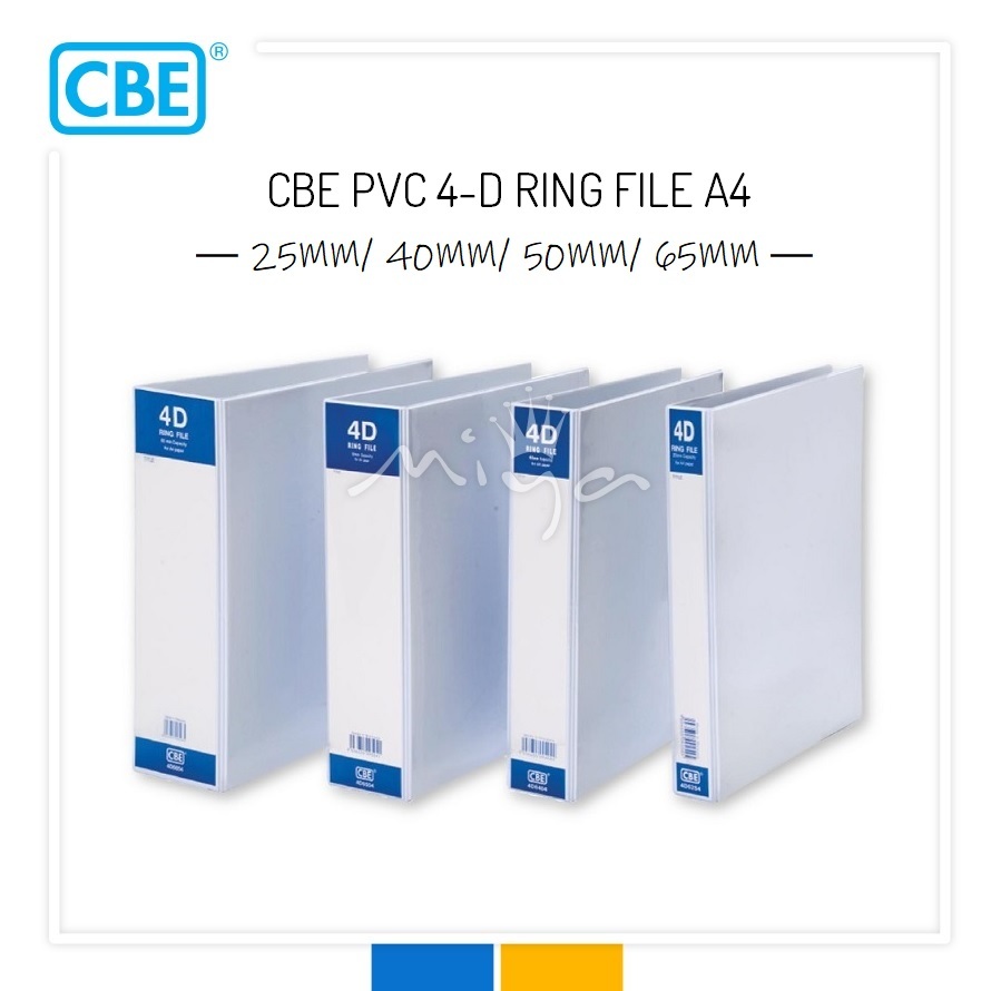 CBE PVC 4-D Ring File A4 (25MM/ 40MM/ 50MM/ 65MM) | Shopee Singapore