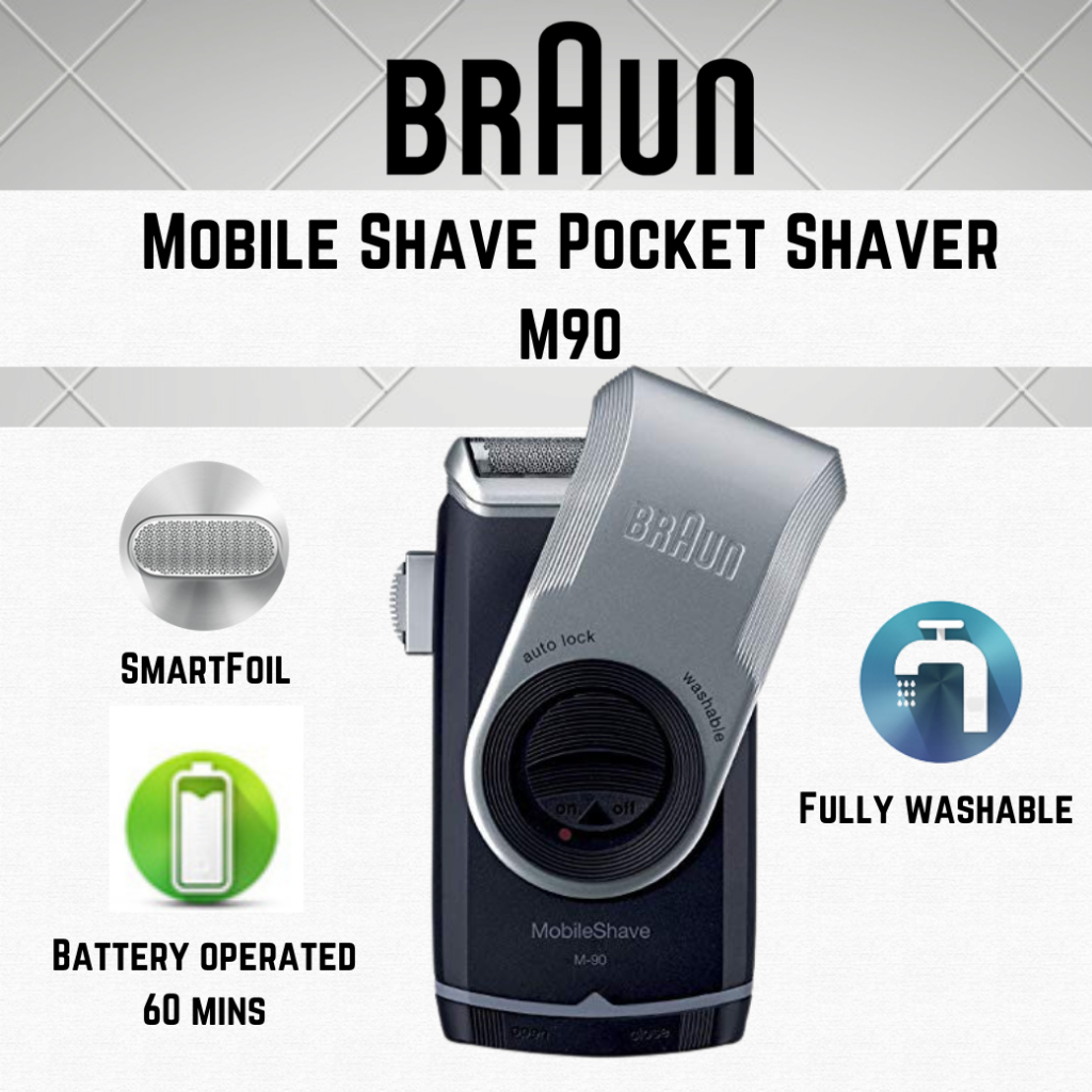 BRAUN Mobile Shaver M90 (1 Year Warranty) | Shopee Singapore