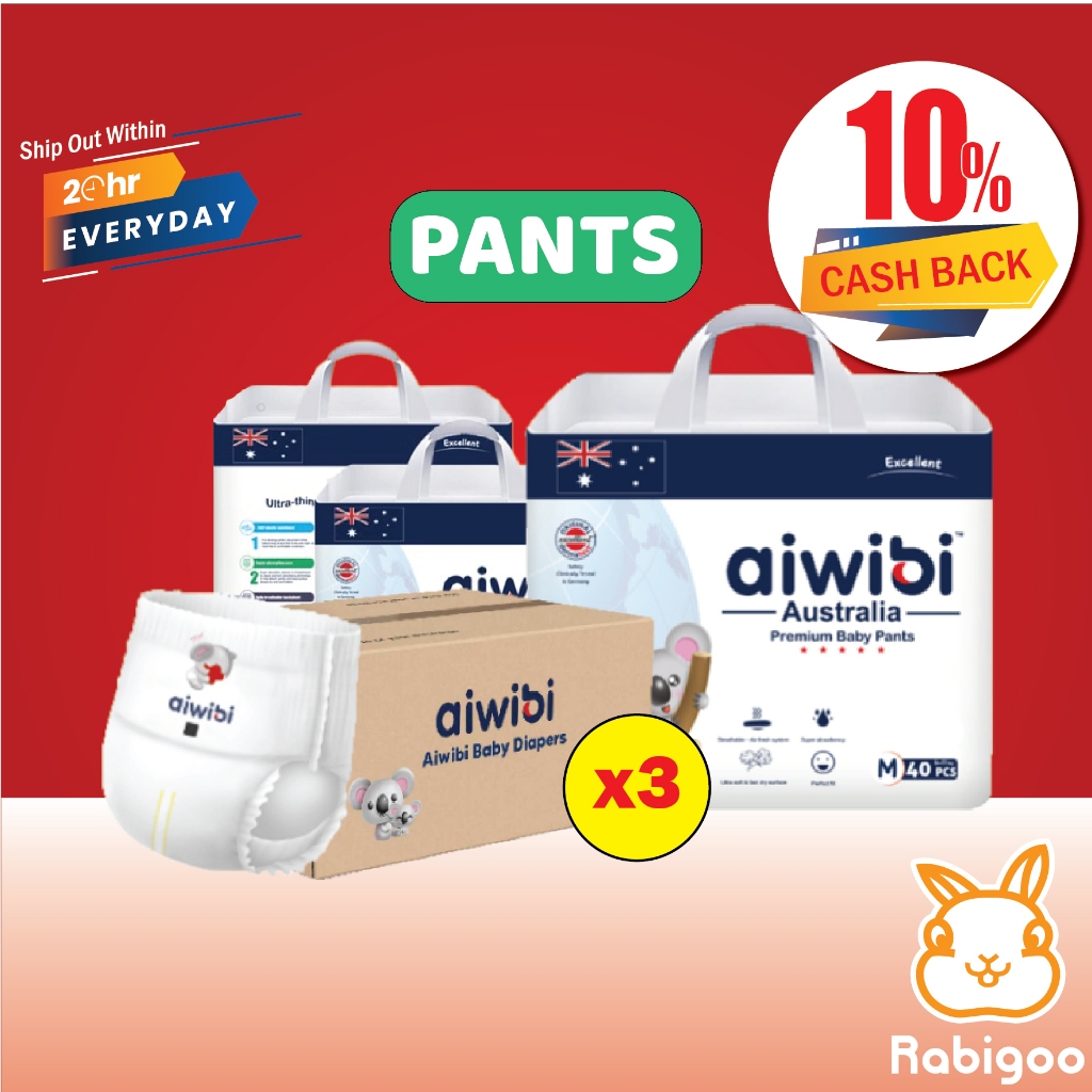 AIWIBI PREMIUM PANTS DIAPER (1 CARTON = 3 pack) | Shopee Singapore