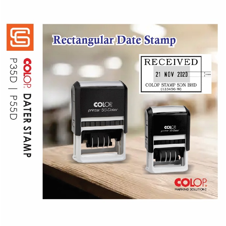 COLOP P35D I P55D DATE STAMP (FROM YEAR 2024 TO 2035) (CUSTOM MADE WORDING) | Shopee Singapore