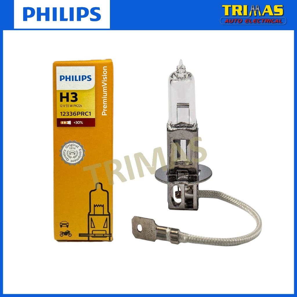 Philips H3 12V +30% Halogen Sport Light Bulb Mentol Spotlight Warm ...