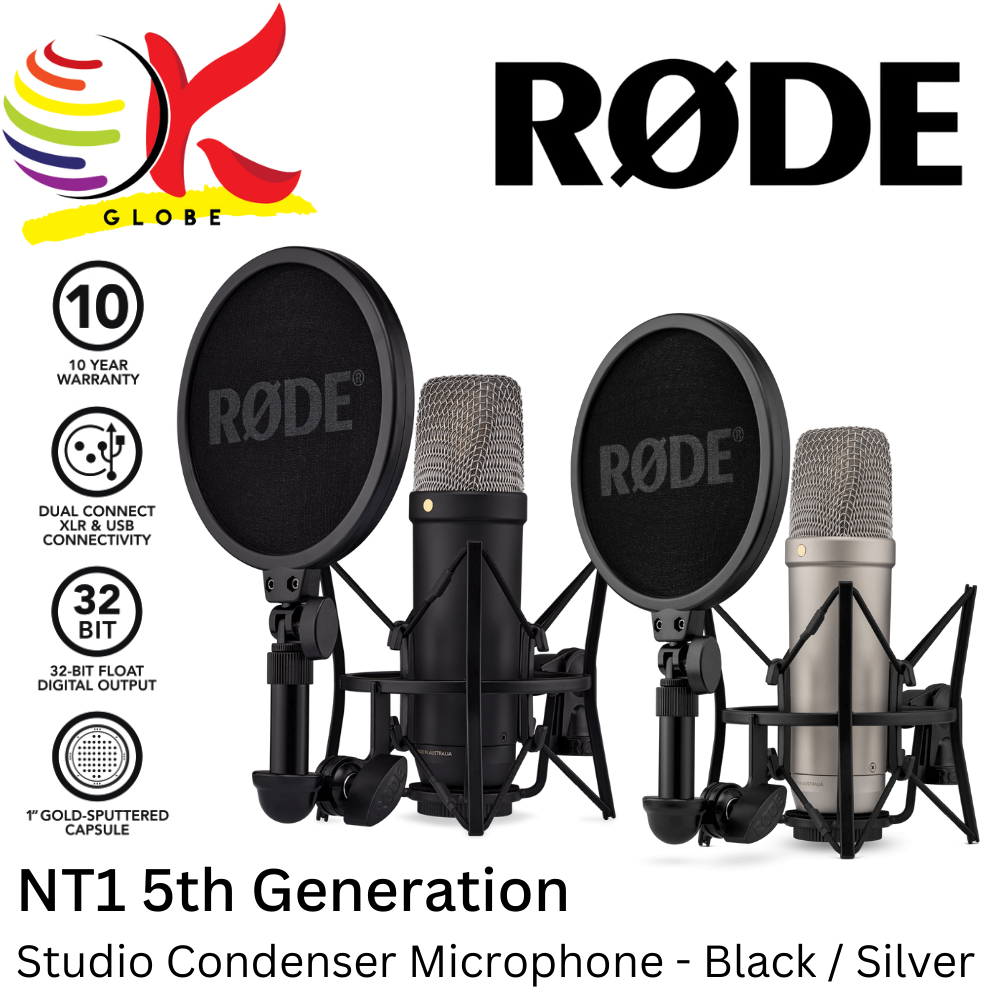 RODE NT1 5th GENERATION (NT1GEN5) STUDIO CONDENSER MICROPHONE WITH XLR ...