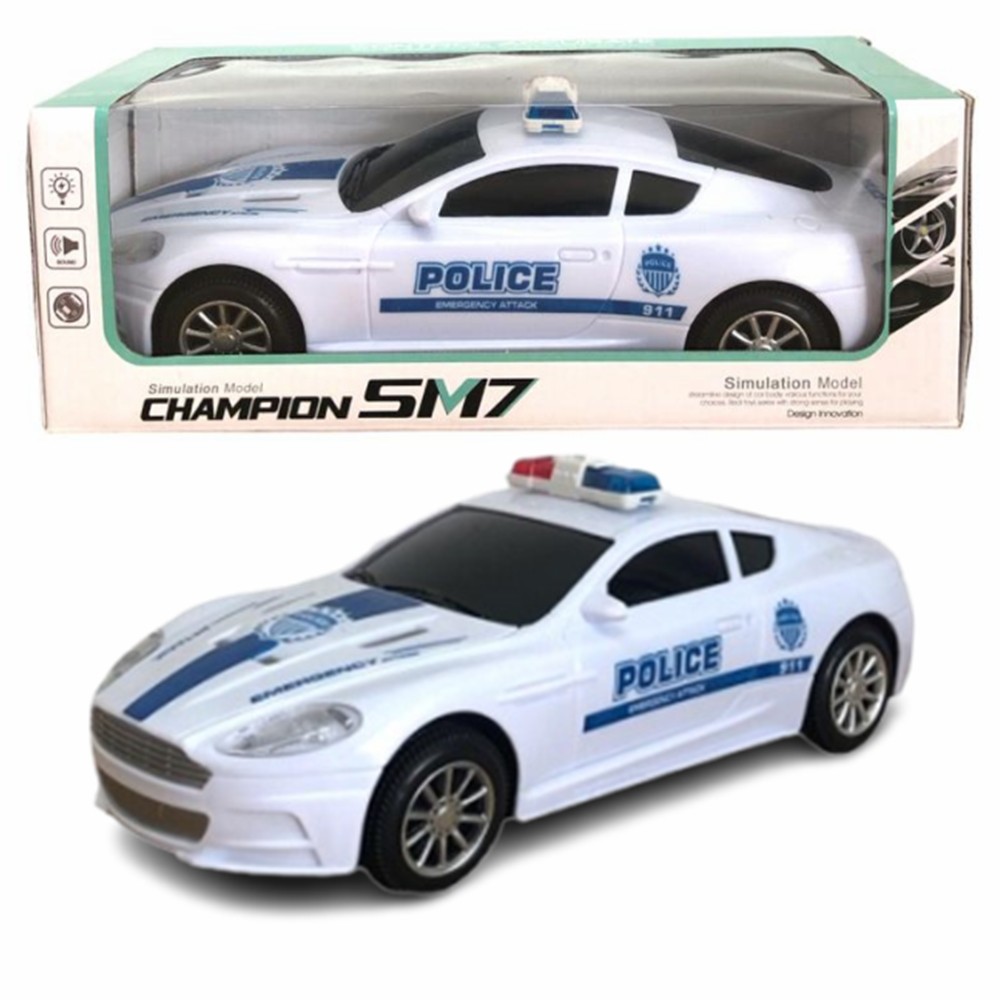 Battery Operated Police Car Bump & Go With Lights & Sound Indicator ...