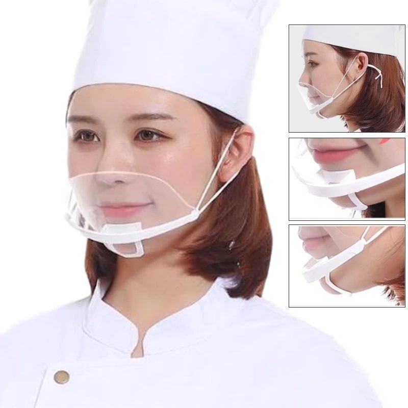 HYGIENIC MOUTH SHIELD VISOR TRANSPARENT FACE SHIELD KITCHEN CHEF WEAR ...