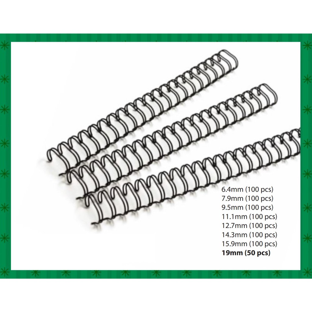 Wire Binding Spines, Steel Wire O ring 3:1 34 loops black | Shopee ...