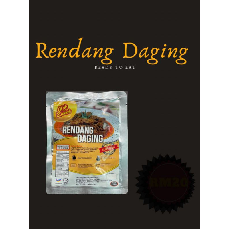 Kak Zaidah's Meat Rendang 400g To Eat | Shopee Singapore