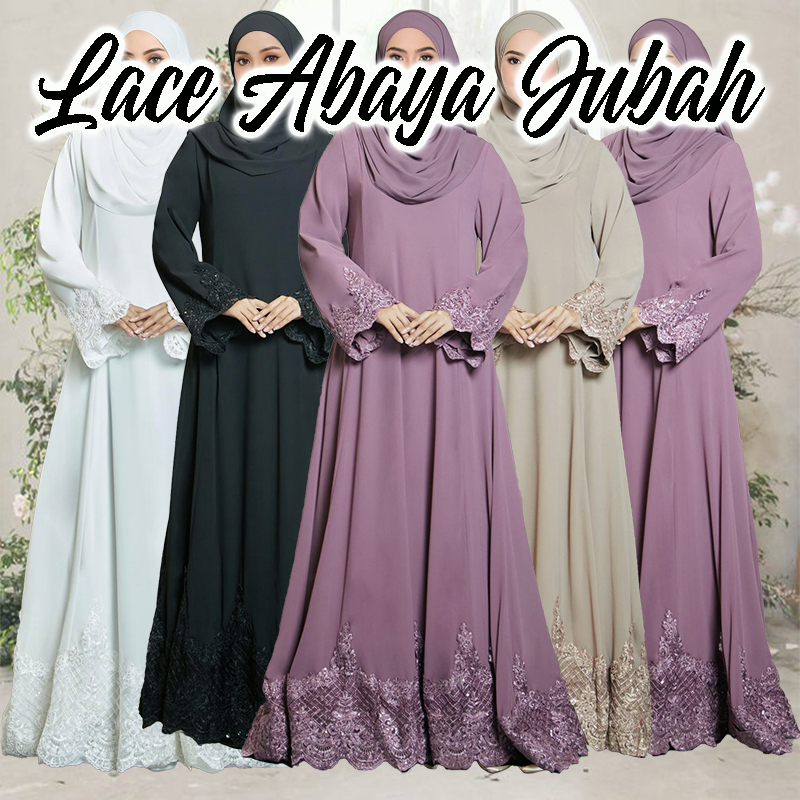 ERYNA ABAYA Lace JUBAH Turkey Sulam Lace Jubah MIX LACE EXCLUSIVE ...