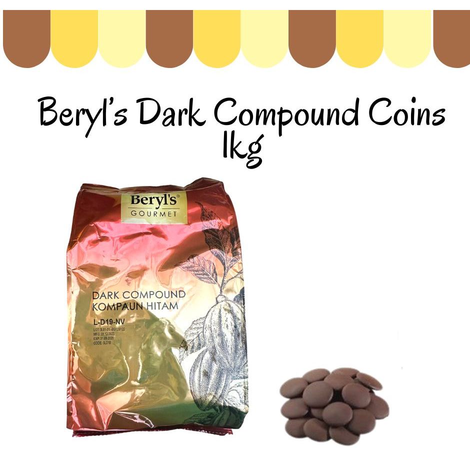 Beryls Chocolate Dark Compound Coins 1kg | Shopee Singapore