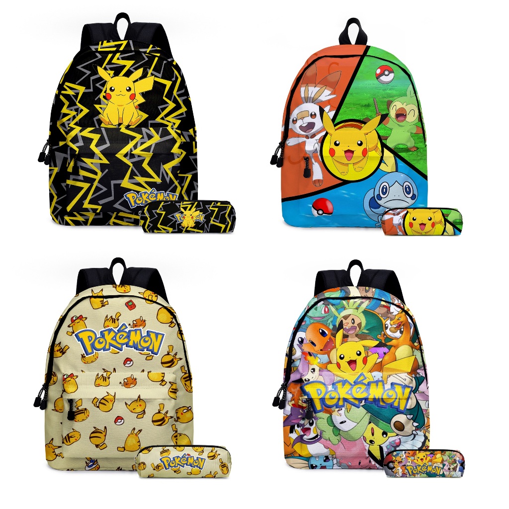 Socute pokemon Backpack School Sekolah Bag with pencil case pikachu 皮卡丘 ...