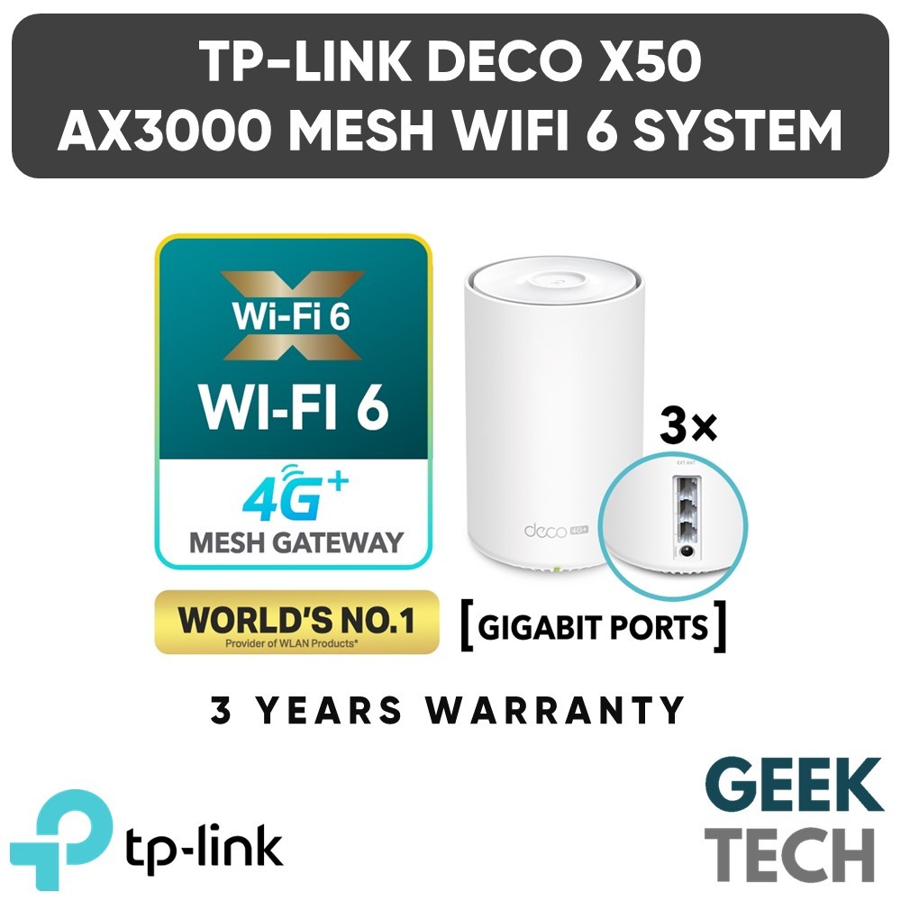 TP-Link Deco X50 AX3000 Dual Band Whole Home WiFi 6 Gateway Mesh WiFi ...