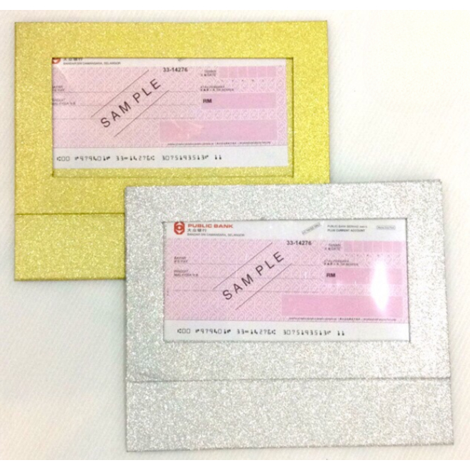 Glitter Cheque Frame Hantaran Kahwin | Frame Cek Mas Kahwin | Duit ...