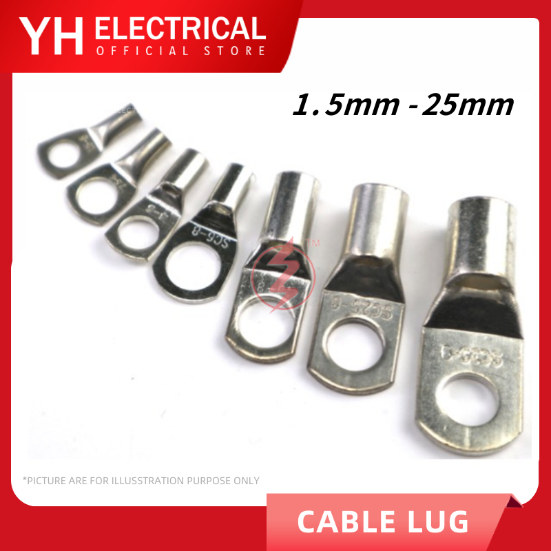 Cable Lug 1.5mm 2.5mm 4mm 6mm 10mm 16mm 25mm Ring Terminals, Connectors ...