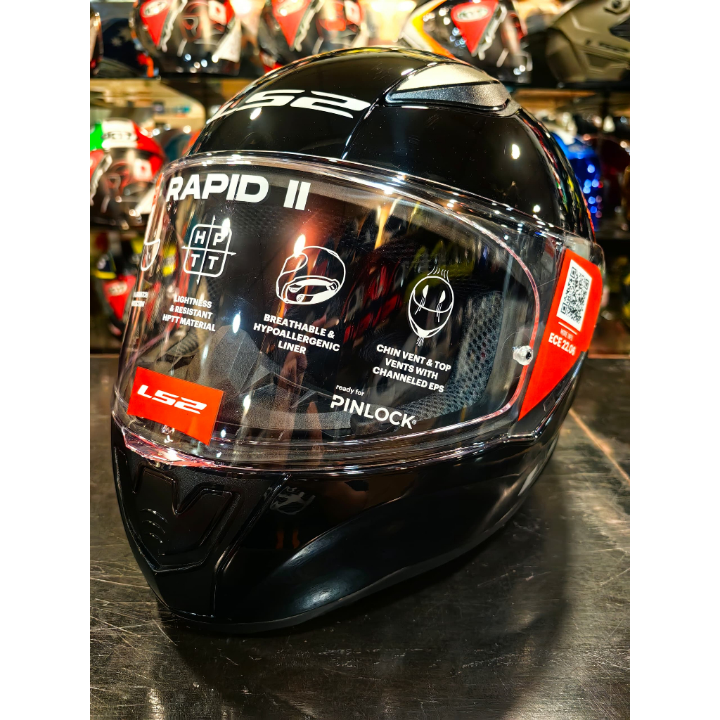 LS2 FF353 RAPID II SOLID GS BLACK FULLFACE HELMET (SINGLE VISOR ...
