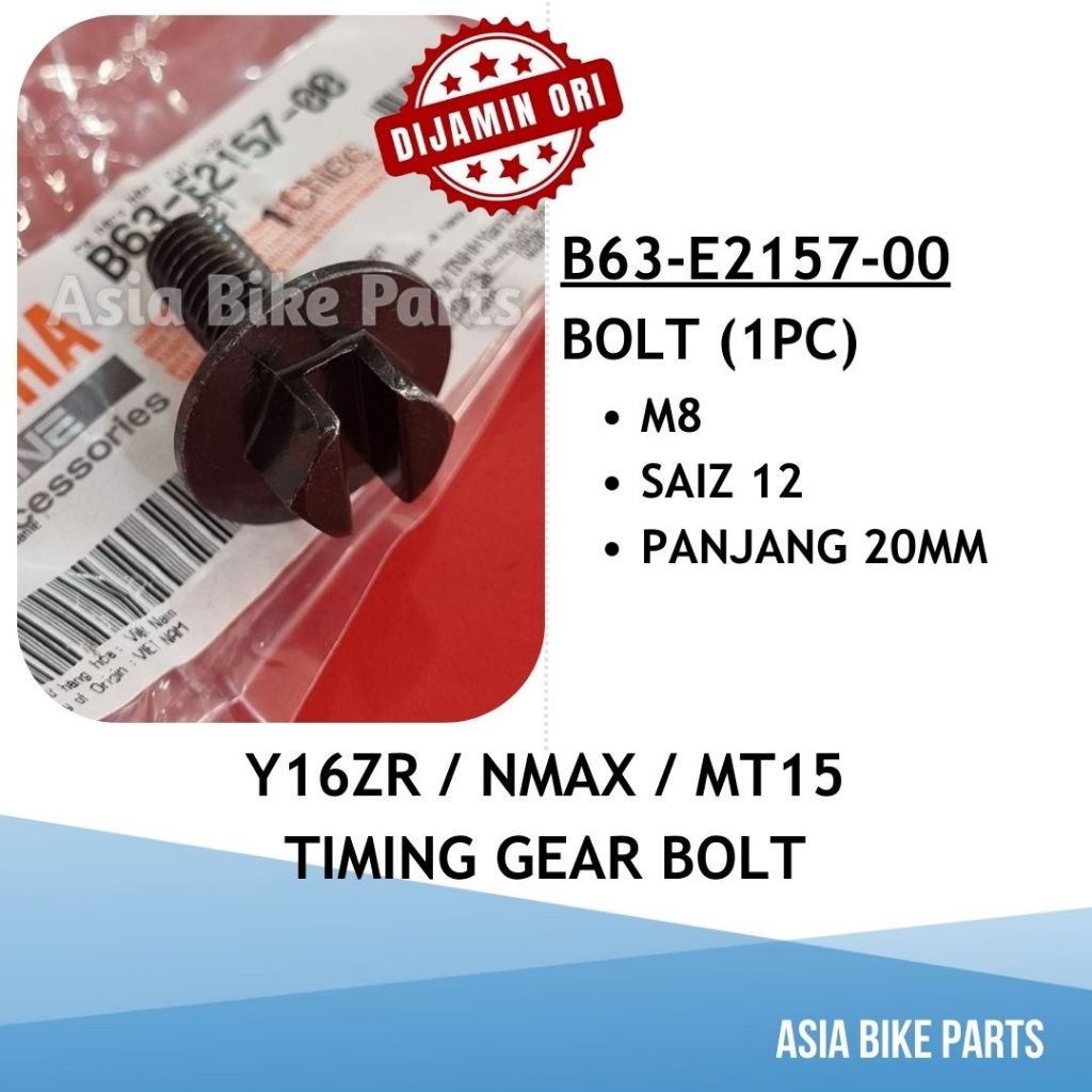 Yamaha Y16ZR / NMAX / MT15 Decompression Timing Gear Bolt Saiz 12 - B63 ...