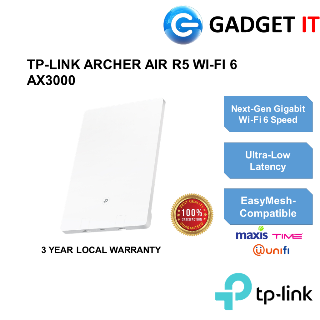 TP-LINK ARCHER AIR R5 WI-FI 6 AX3000 ROUTER DUAL BAND ULTRA THIN AIR ...
