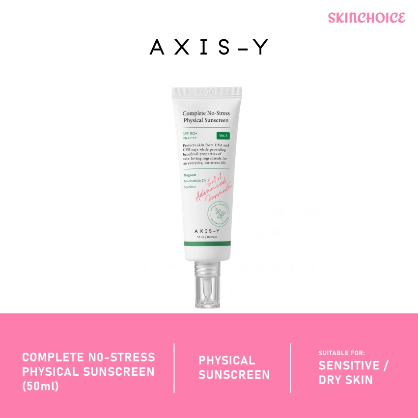 Axis-Y Complete No Stress Physical Sunscreen SPF50+ PA++++ 50ml & Mini ...