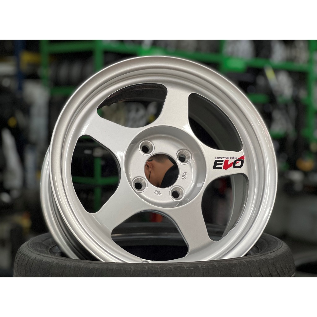 New 15x7J AOW Evo Regamaster Flow Formed Rim (set of 4) Gloss Silver 4x100 for Myvi Bezza Axia ...