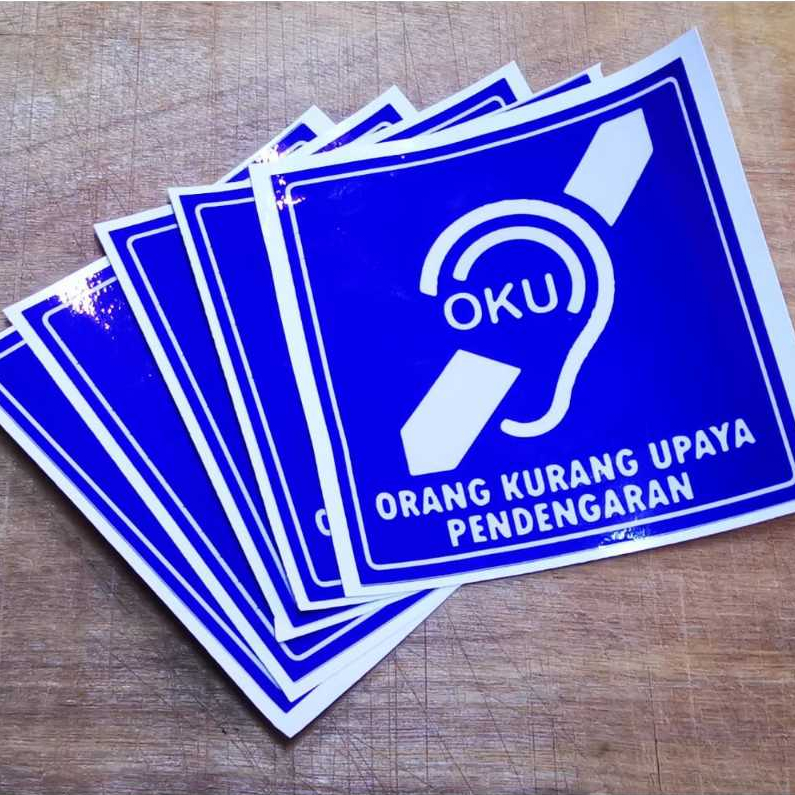 STICKER OKU DEAF PENDENGARAN 5 X 5 INCH (BUMPER/ BODY STICKER) | Shopee ...