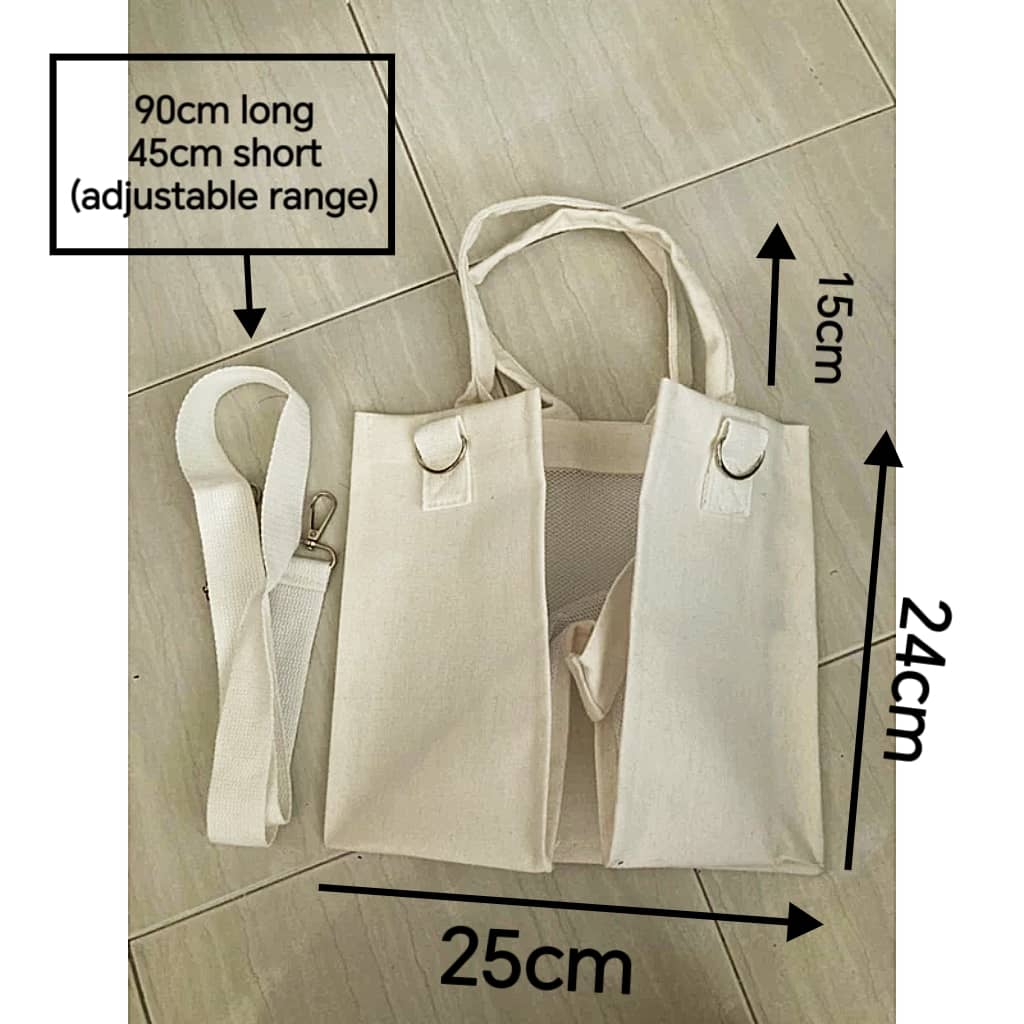 Watson Big White Transparent Foldable Bag Carry / Sling Bag (25cm x ...