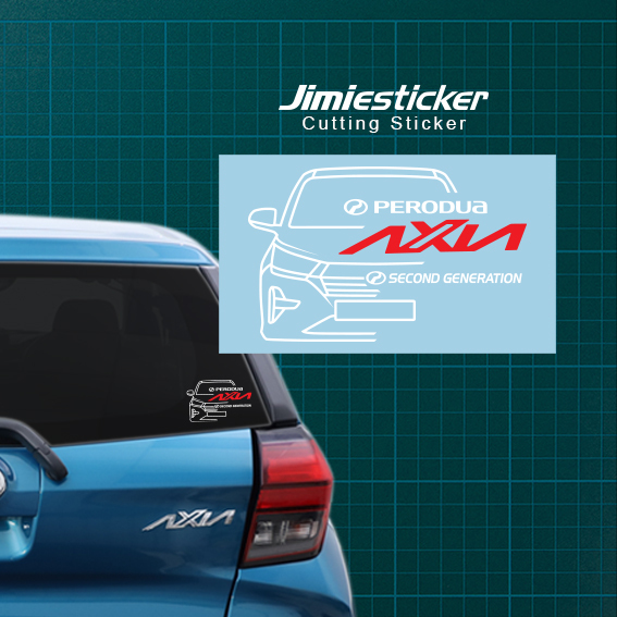 Sticker Perodua Axia 2023, Custom Nombor Plat, [Oracal High Quality ...
