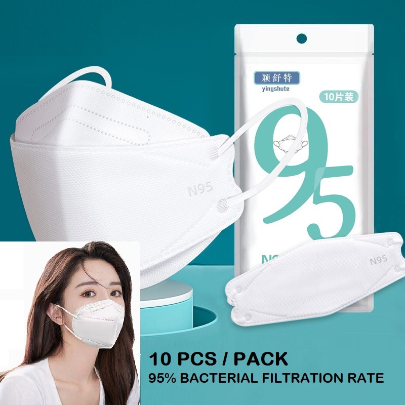 10pcs disposable adult KN95 fish mouth individual pack willow leaf type ...
