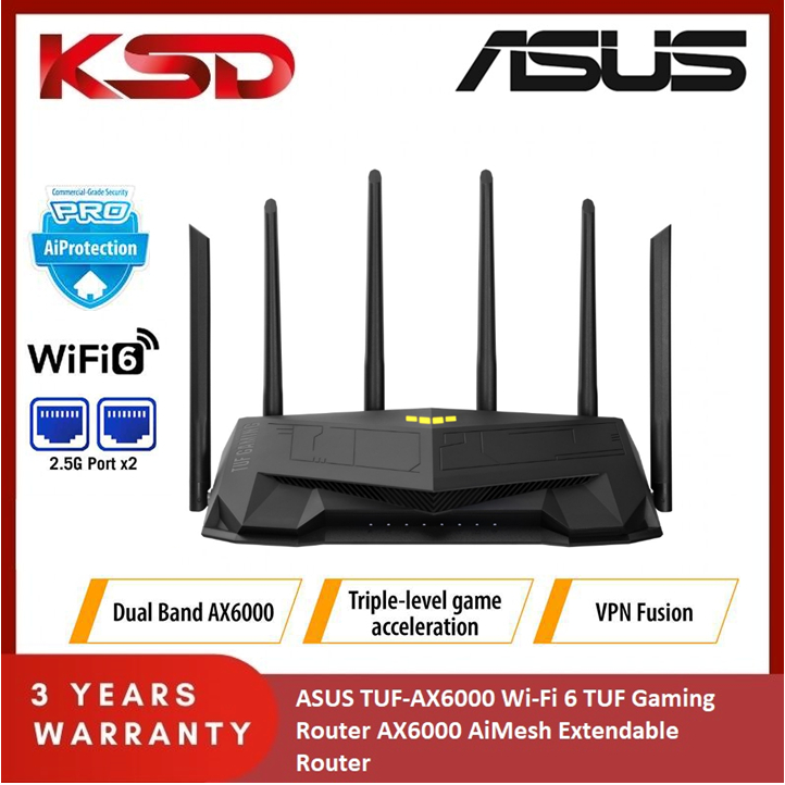 ASUS TUF-AX6000 Wi-Fi 6 TUF Gaming Router AX6000 AiMesh Extendable ...