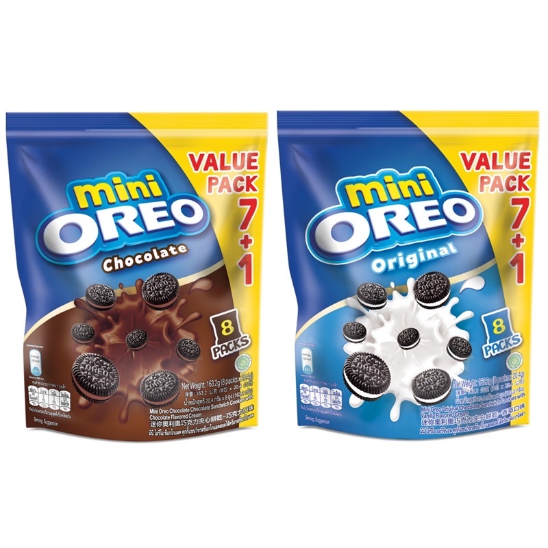 OREO Mini Chocolate Sandwich Cookies Value Pack 20.4G X 8S | Shopee Singapore