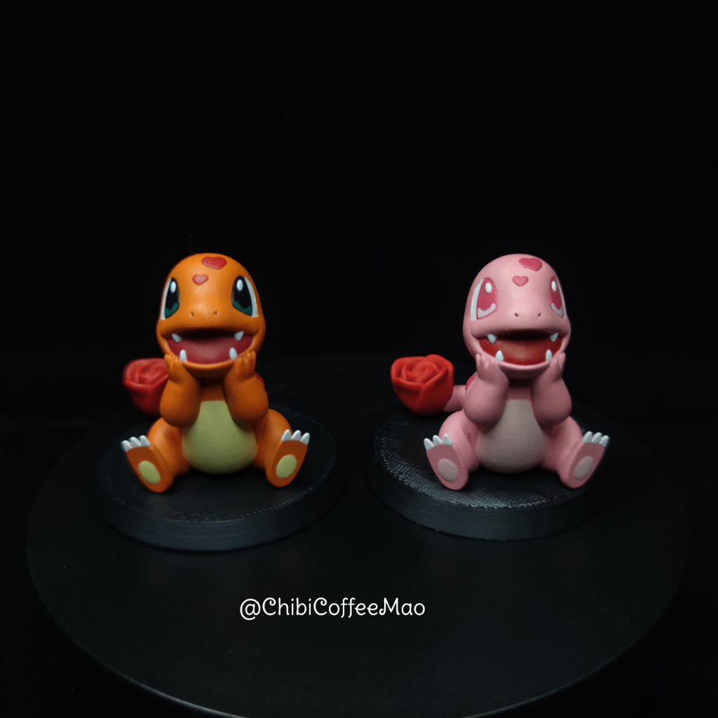 Valentine's Day Bulbasaur / Charmander / Squirtle - 3D printed and hand ...