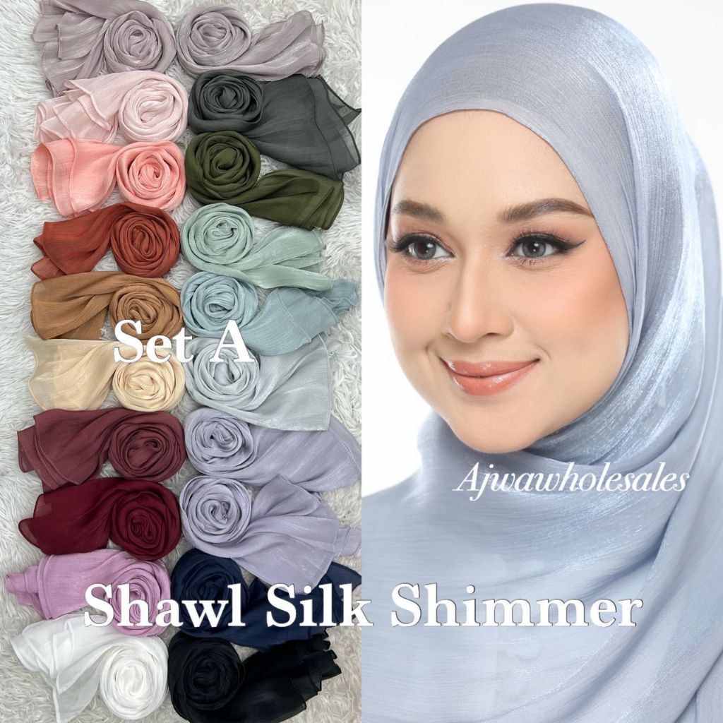 Shawl Shimmer Silk Premium (BELi4 FREE1 ) | Shopee Singapore