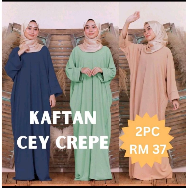 Italian kaftan Cey crepe ironless sujuk | Shopee Singapore Italian kaftan Cey crepe ironless sujuk | Shopee Singapore