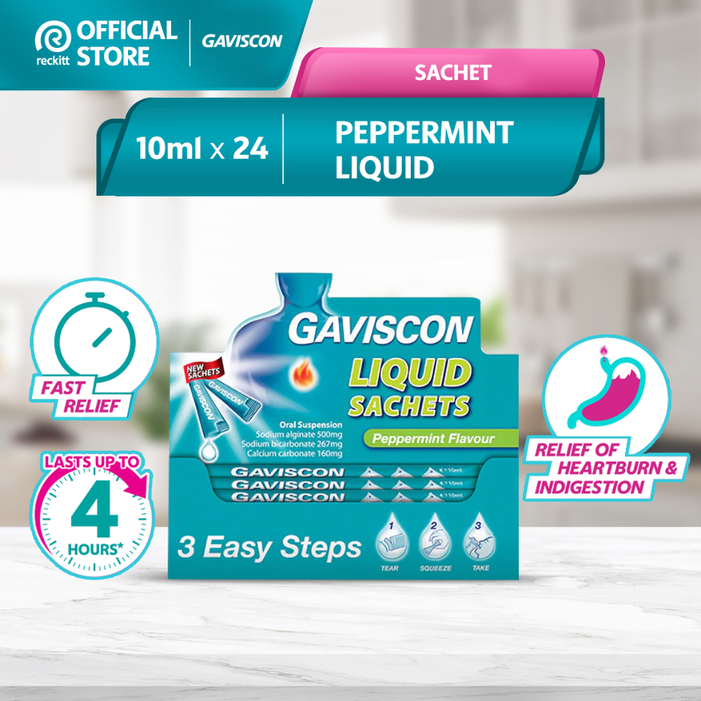Gaviscon Peppermint Liquid Sachet 10ml 10ml X5 10ml X15 10ml X30