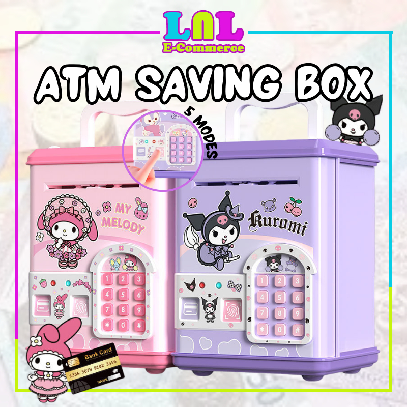 LNL Money Saving Box Kids Kuromi Piggy Bank Password Digital Money ...