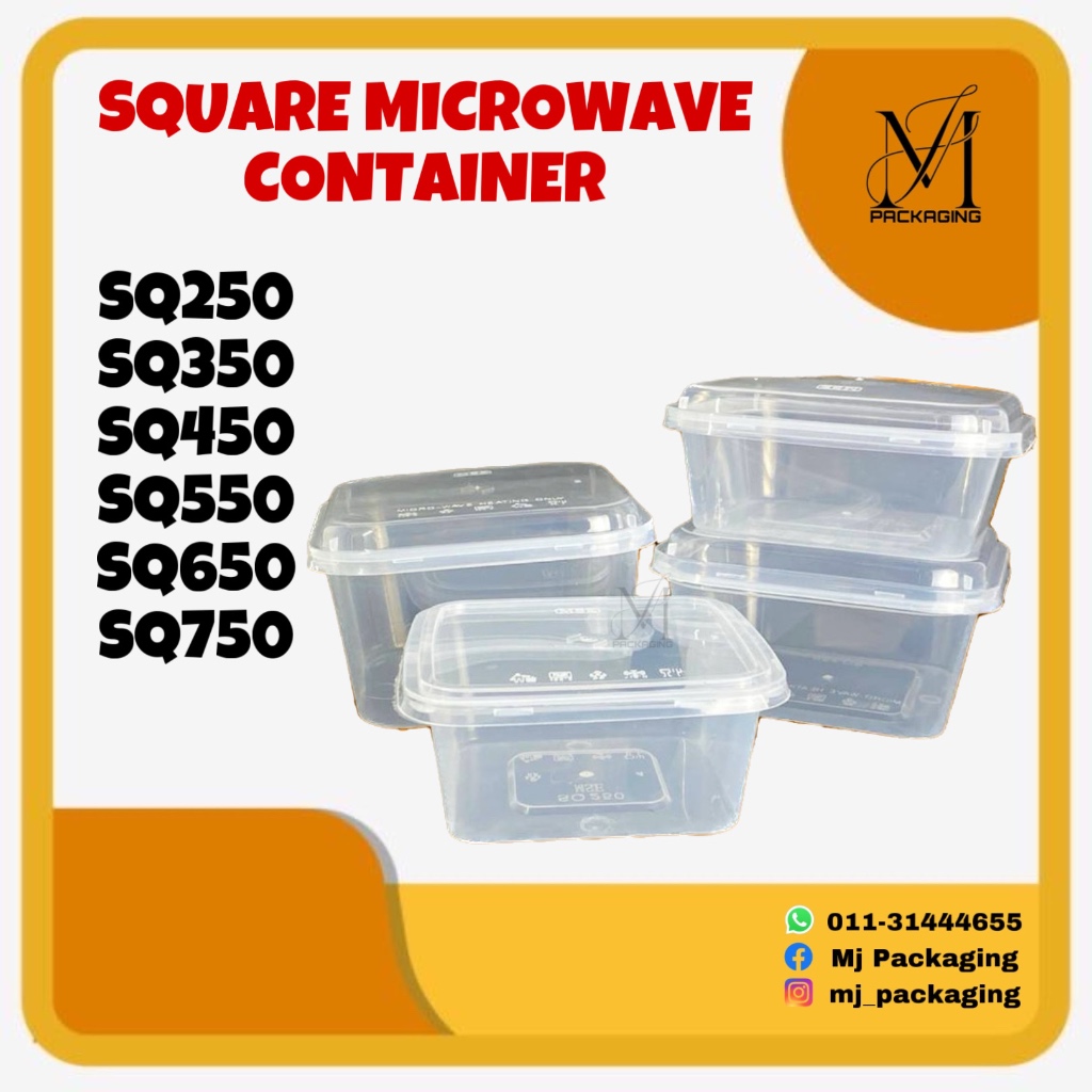 SQ 250/350/450/550/650/750 SQUARE MICROWAVE CONTAINER (50PCS) | Shopee ...