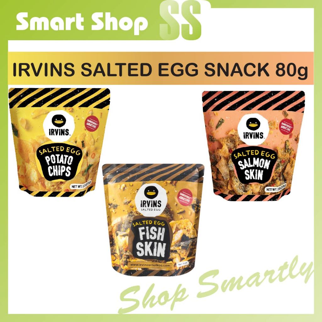 IRVINS SALTED EGG FISH SKIN/POTATO CHIPS/SALMON SKINS 80g | Shopee ...