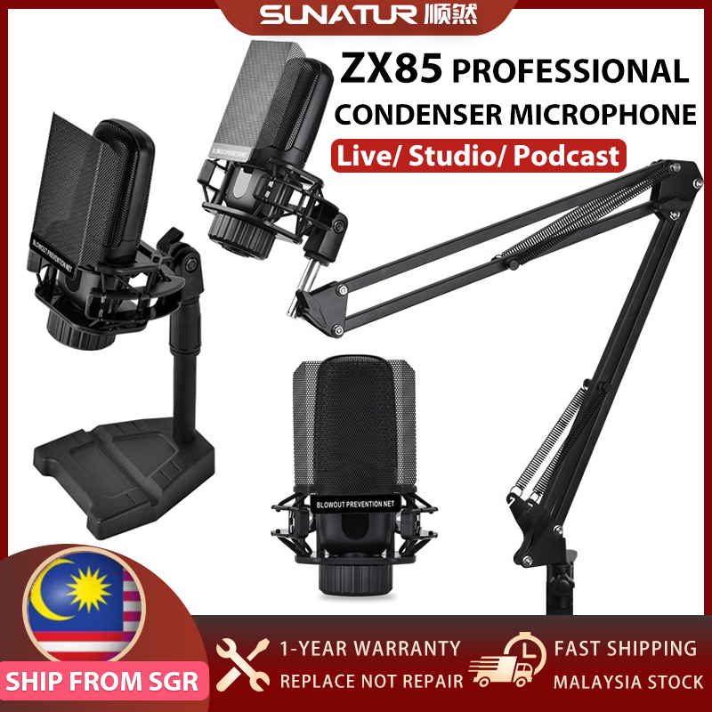 ZX85 Professional Condenser Microphone Large Diaphragm Broadcasting and ...
