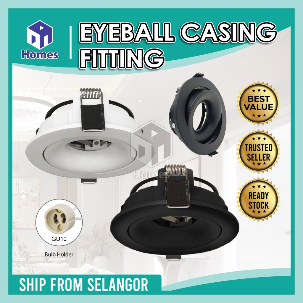 Anti Glare Eyeball Casing GU10 360 ̊ Adjust Degree Lamp Holder ...
