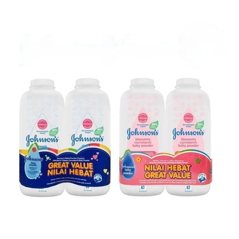 Johnson's Baby Powder Classic- 500g x 2With | Shopee Singapore