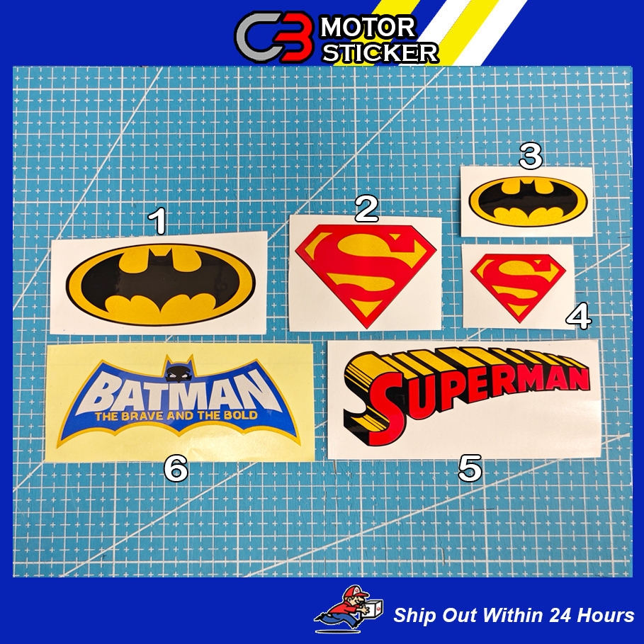 CAHAYA Superman BATMAN STICKER Light Reflection Cut STICKER/R552 ...